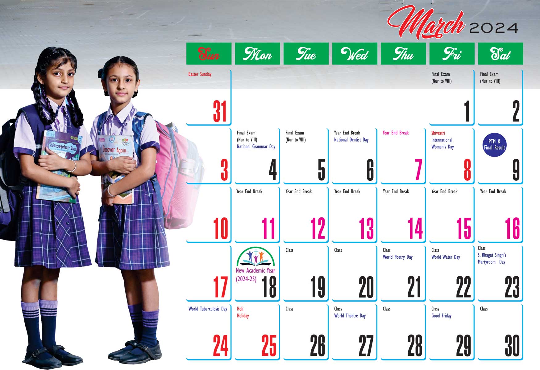 Calendar of Events @ Sant Baba Hari Singh Model School, Mahilpur